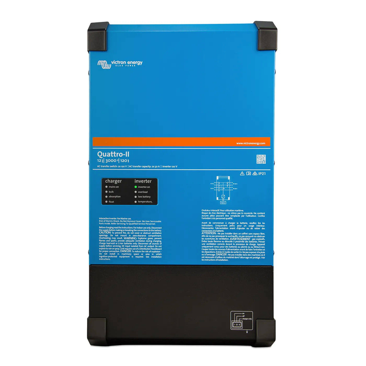 Victron Energy Quattro-II 2 x 120V (120/240VAC Split Phase) Inverter C