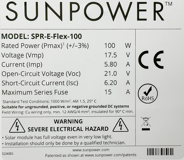 SunPower Flexible Solar Panel
